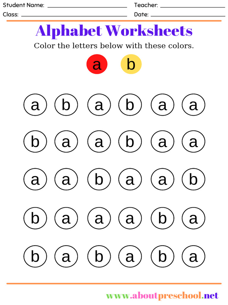 Alphabets Worksheets | PDF