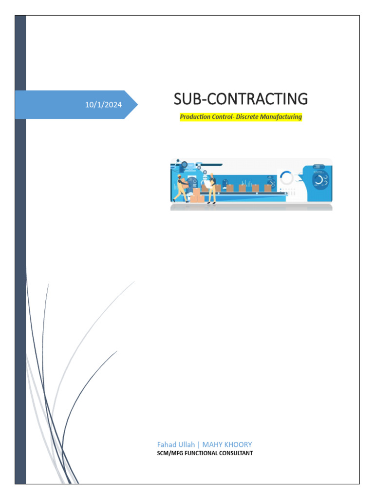 Subcontracting in Manufacturing D365 | PDF | Receipt | Outsourcing