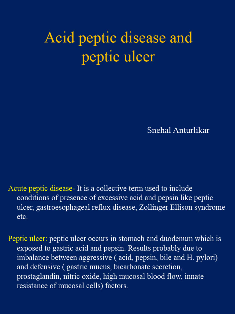 Prescribe Drug Therpay For APD and Peptic Ulcer Rationally | PDF ...