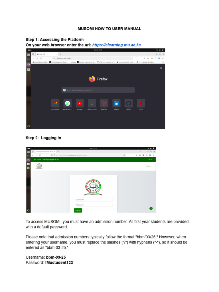 Musomi How To Login-1 | PDF
