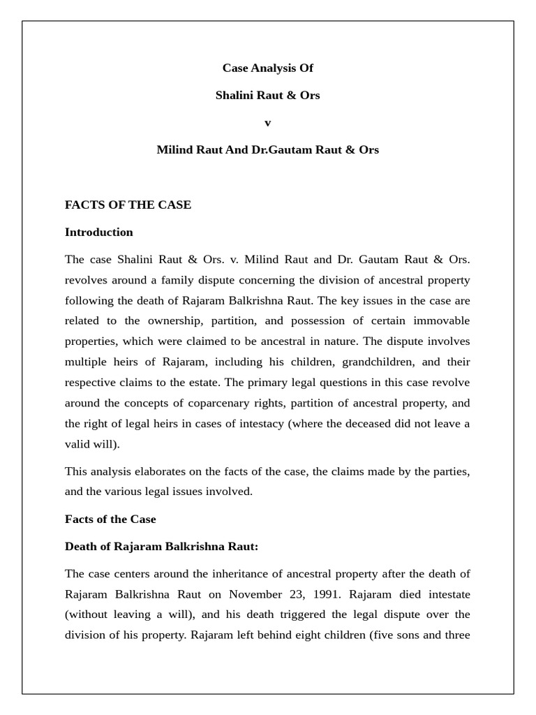 Assingment - Case - Analysis - of - Shalini - Raut - 0 - Ors - V ...