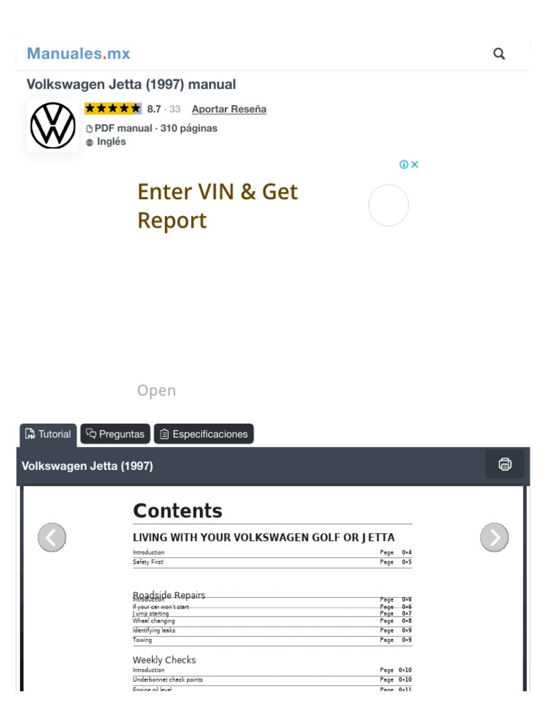 Manual Volkswagen Jetta 1997 PDF | PDF | Tecnologías automotrices ...