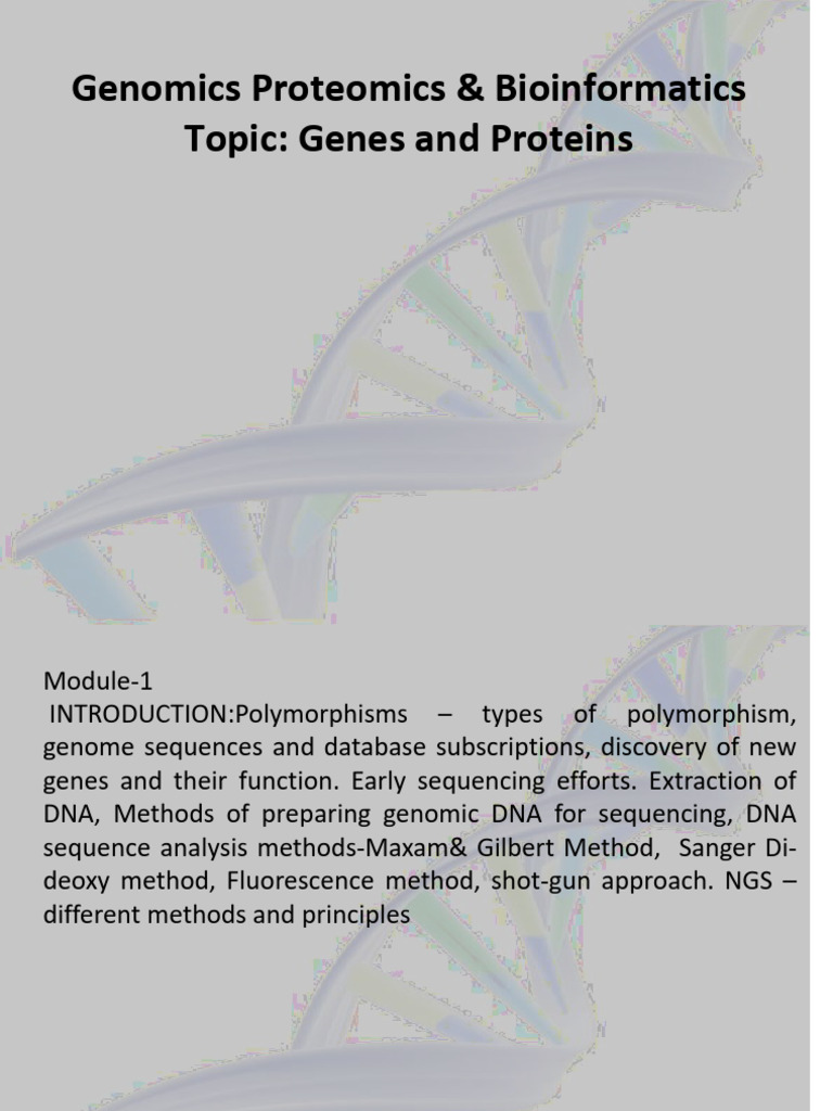 MODULE-1 -MERGED -BIOINFORMATICS | PDF | Single Nucleotide Polymorphism ...