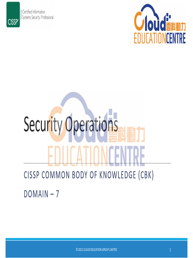 Domain 7 - Security Operations | PDF | Information Security | Computer Security