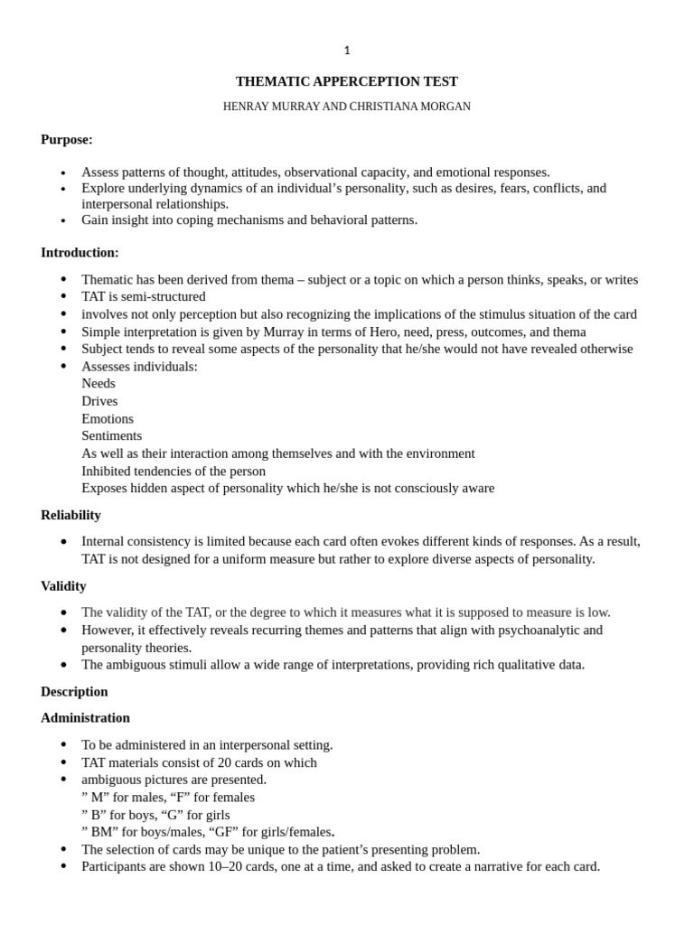 TAT FINAL | PDF | Emotions | Motivation