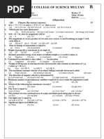 Ambo University Physics Mid Exam | PDF