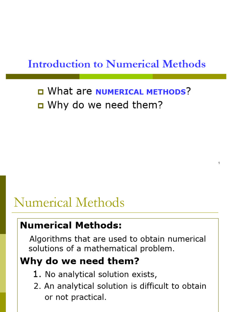 Lecture 1 Introduction | PDF | Numerical Analysis | Equations