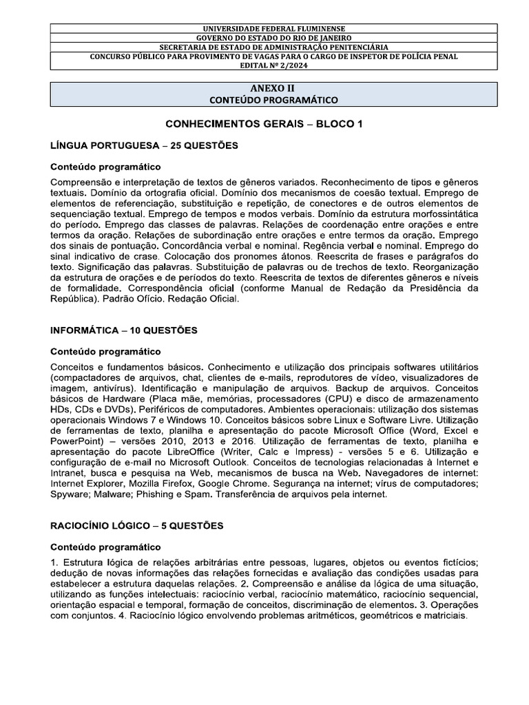 Conteúdo Programatico | PDF