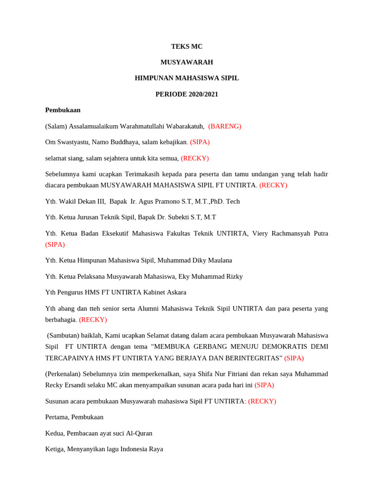 TEKS MC MUSMA (Rev) | PDF
