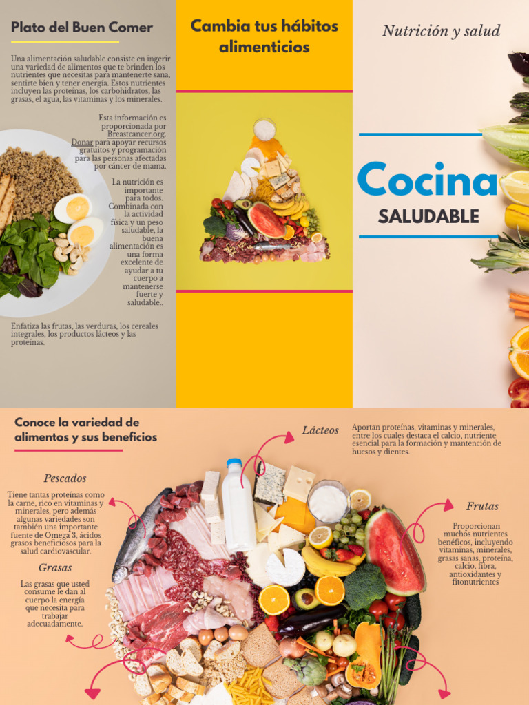 Trifolio Comida Saludable | PDF | Alimentos | Nutrición