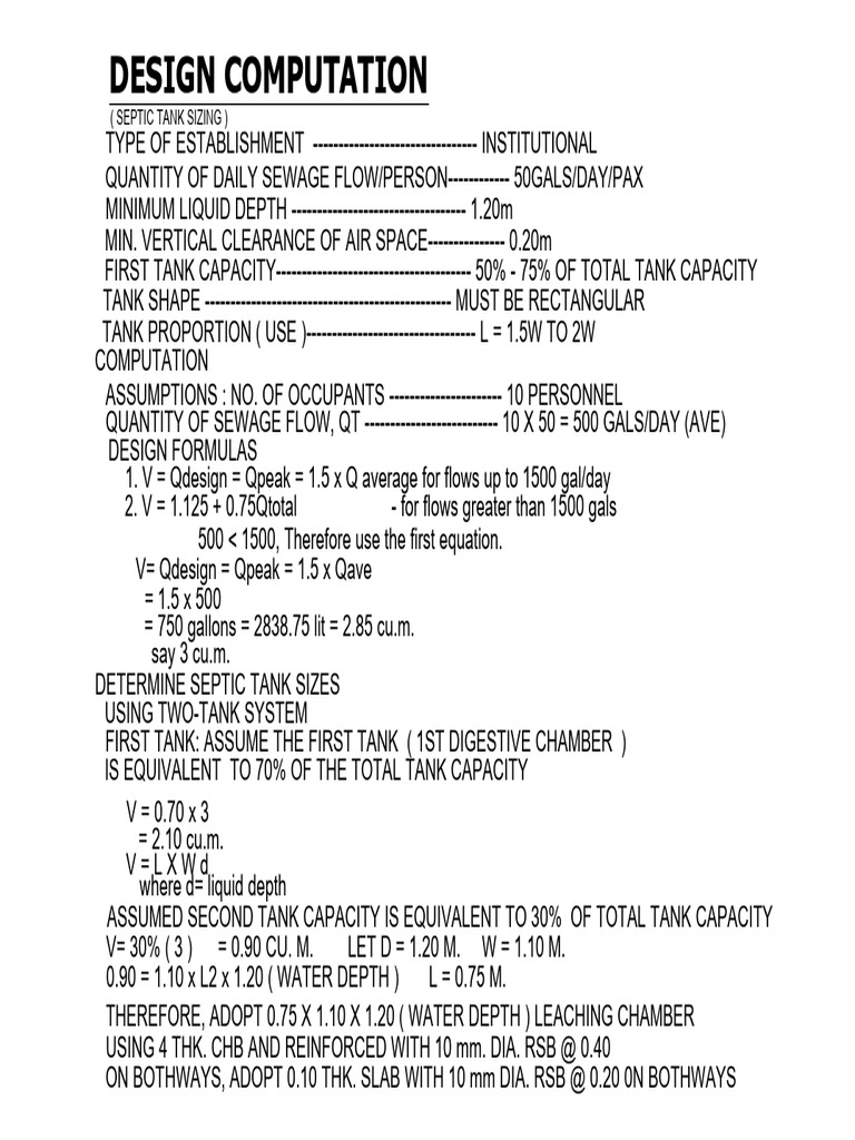 Plumbing Design Computation | PDF