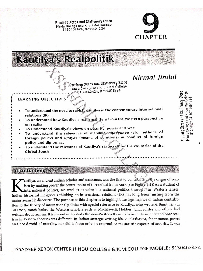 kautilya's Real politik | PDF