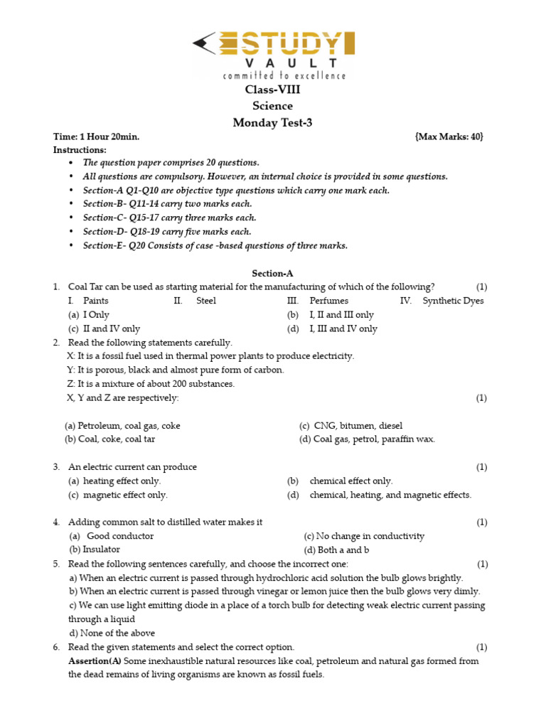VIII MT-3 MOCK | PDF | Coal | Coke (Fuel)