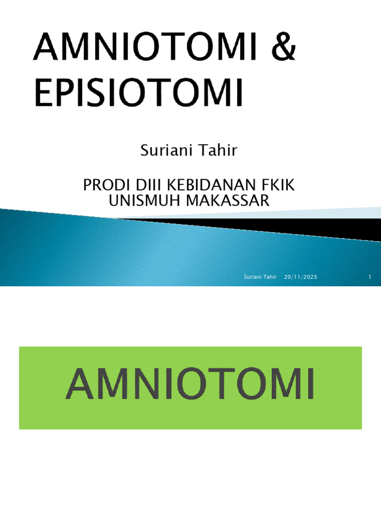 Prosedur Amniotomi dan Episiotomi | PDF