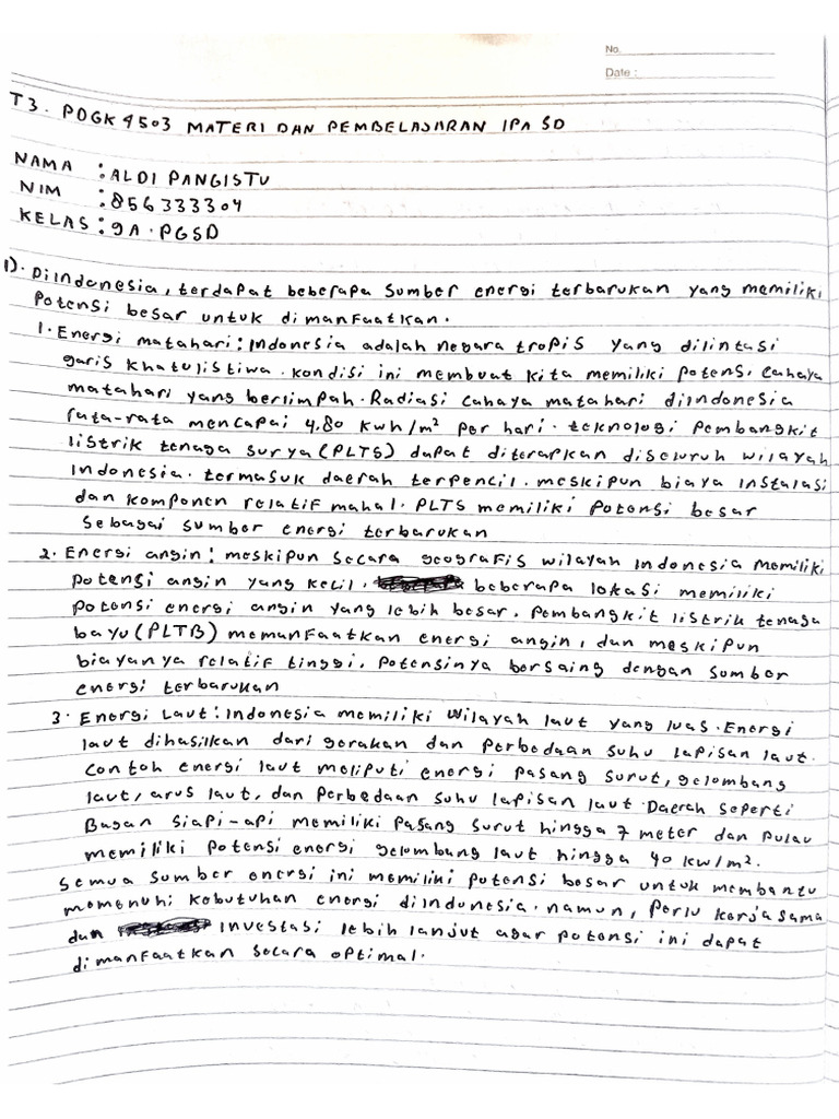 T3-Materi Dan Pembelajaran Ipa Sd-Aldi Pangistu | PDF