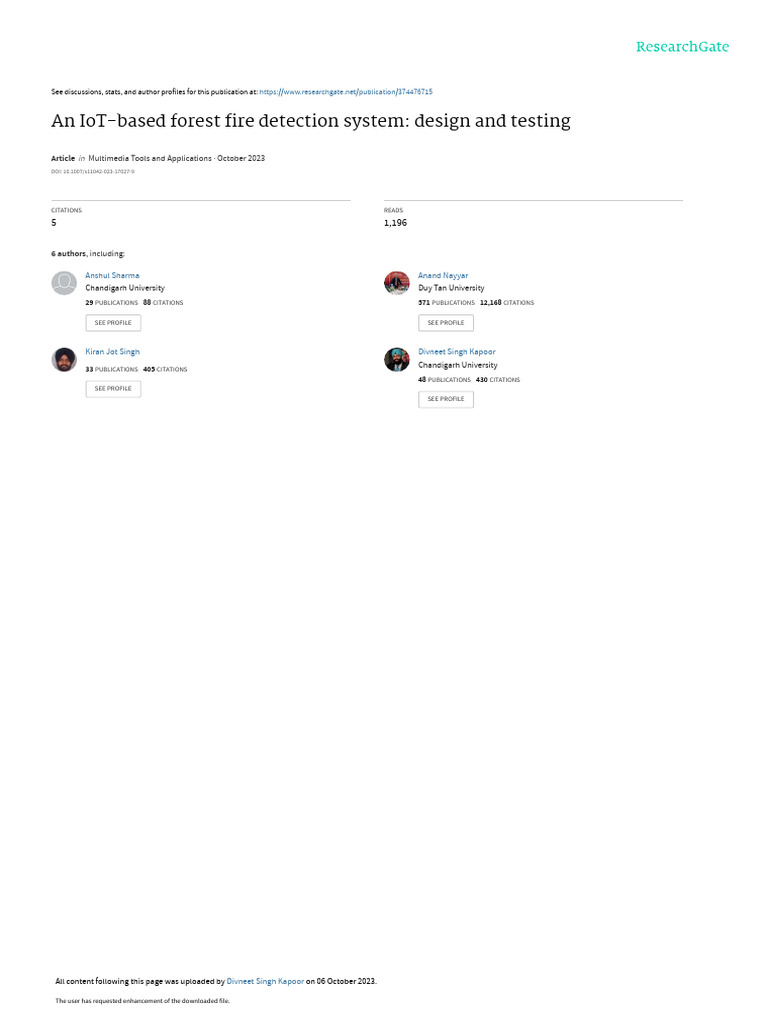 IoT_Fire | PDF | Internet Of Things | Computer Network