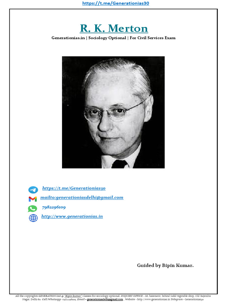 e_Robert King Merton | PDF | Deviance (Sociology) | Sociology