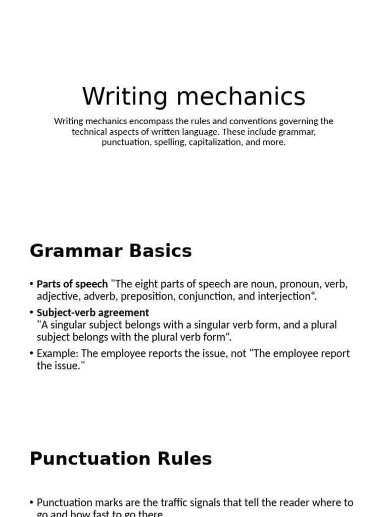 Writing Mechanics | PDF