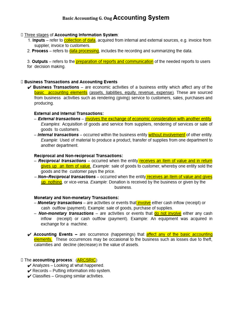 02 - Lecture - Accounting System | PDF | Expense | Debits And Credits