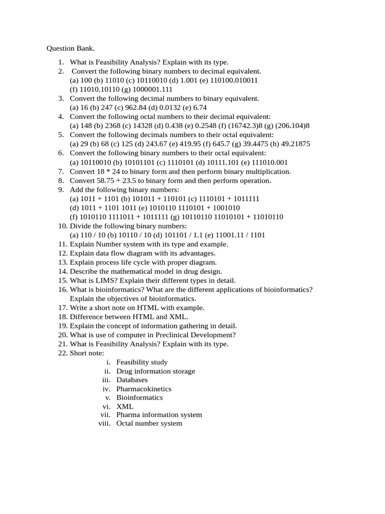 Question Bank | PDF