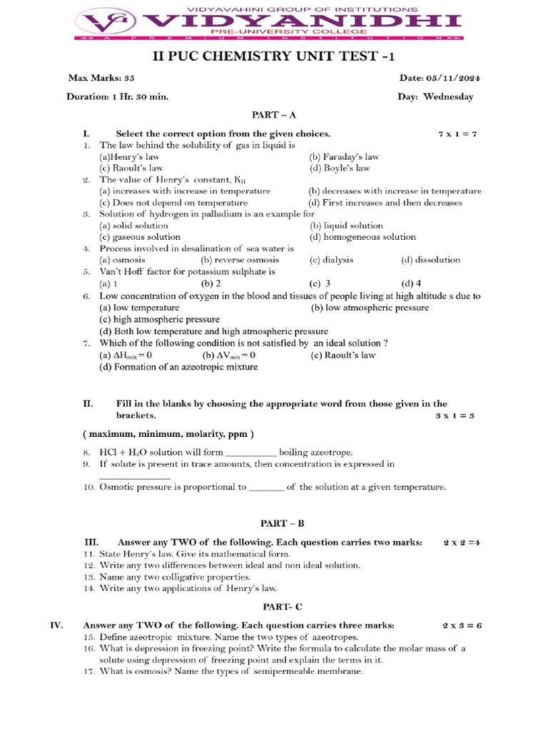 chemistry QP Solutions (2) | PDF