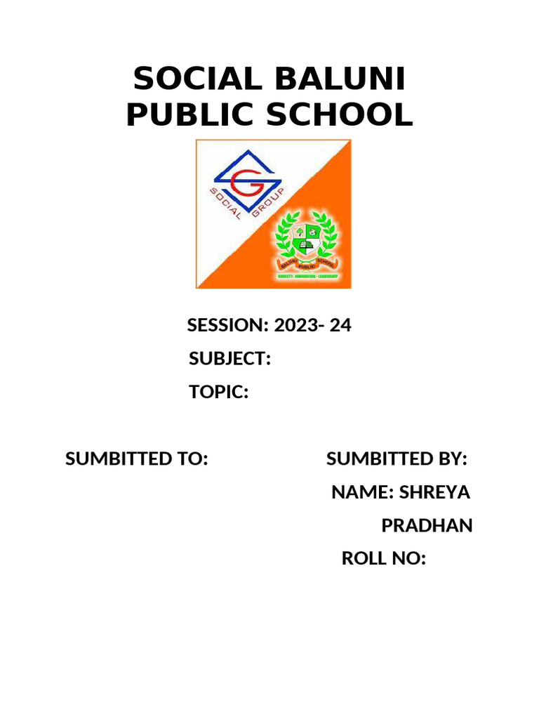 Social Baluni Public School 2023-24 | PDF