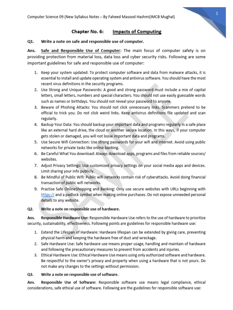 CS Notes Ch6 (First 2 Pages) | PDF | Antivirus Software | Security