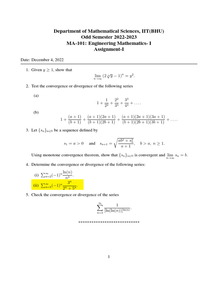 Engineering Math Assignment | PDF