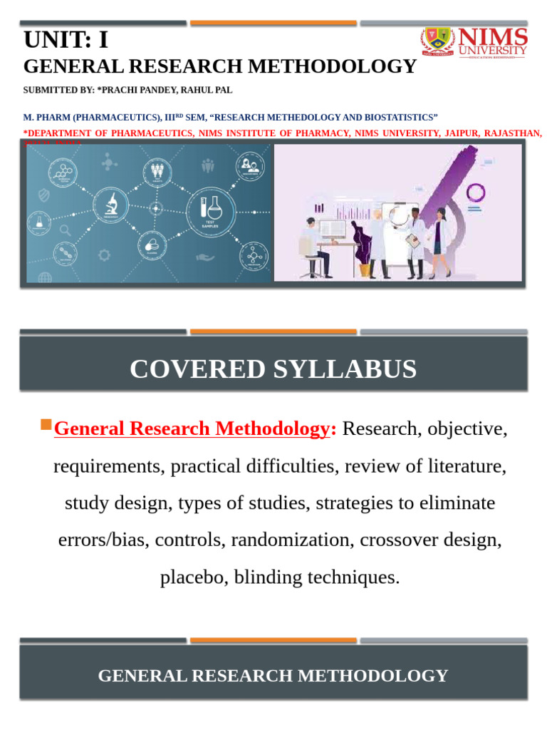 Research Methodology UNIT I General Rese | PDF | Methodology | Statistics