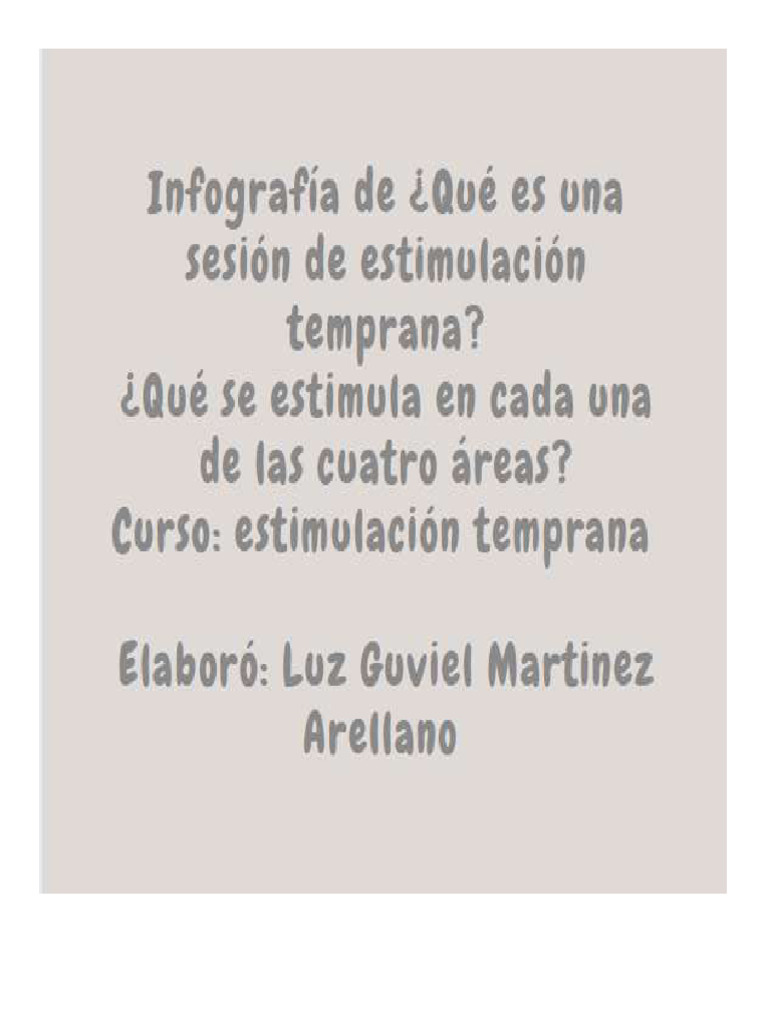 Infografia Sesion de Estimulacion Temprana | PDF