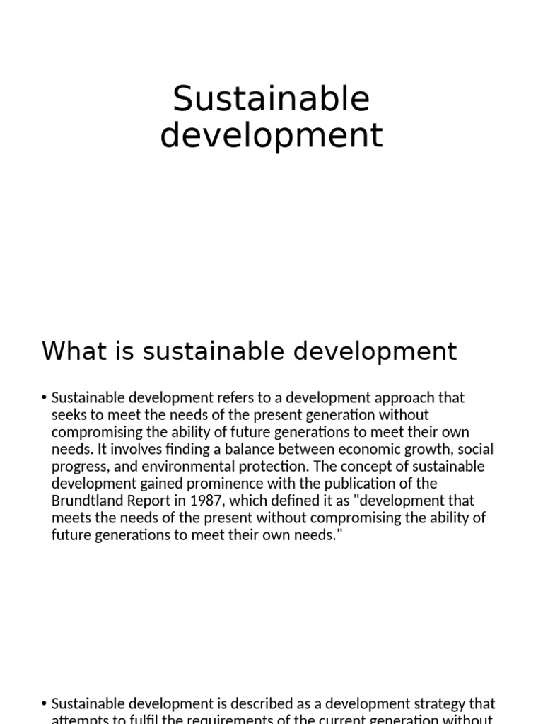 Sustainable Development | PDF | Sustainability | Sustainable Development