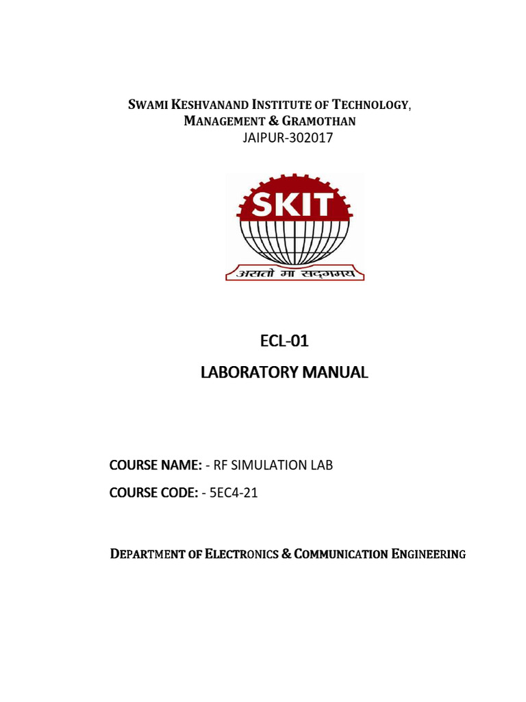 RF Simulation Lab Manual for ECE Students | PDF | Waveguide ...
