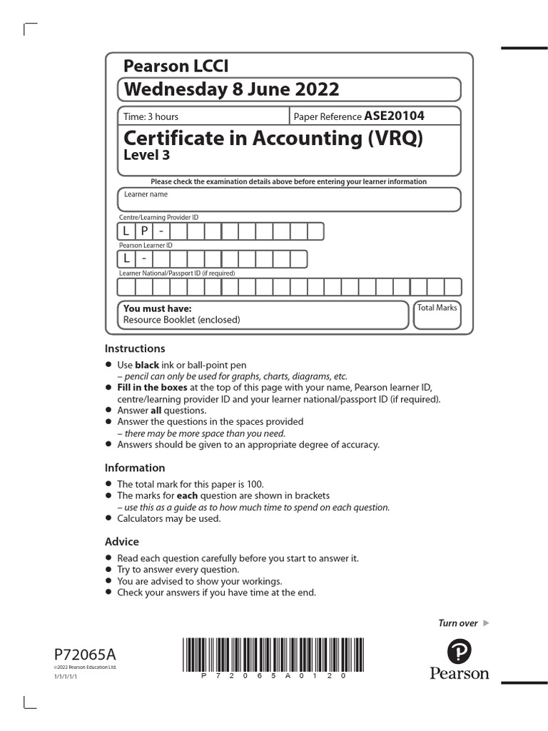 Level 3 Accounting Exam Paper Guide | PDF | Depreciation | Book Value