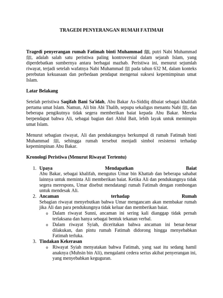 Tragedi Penyerangan Rumah Fatimah | PDF