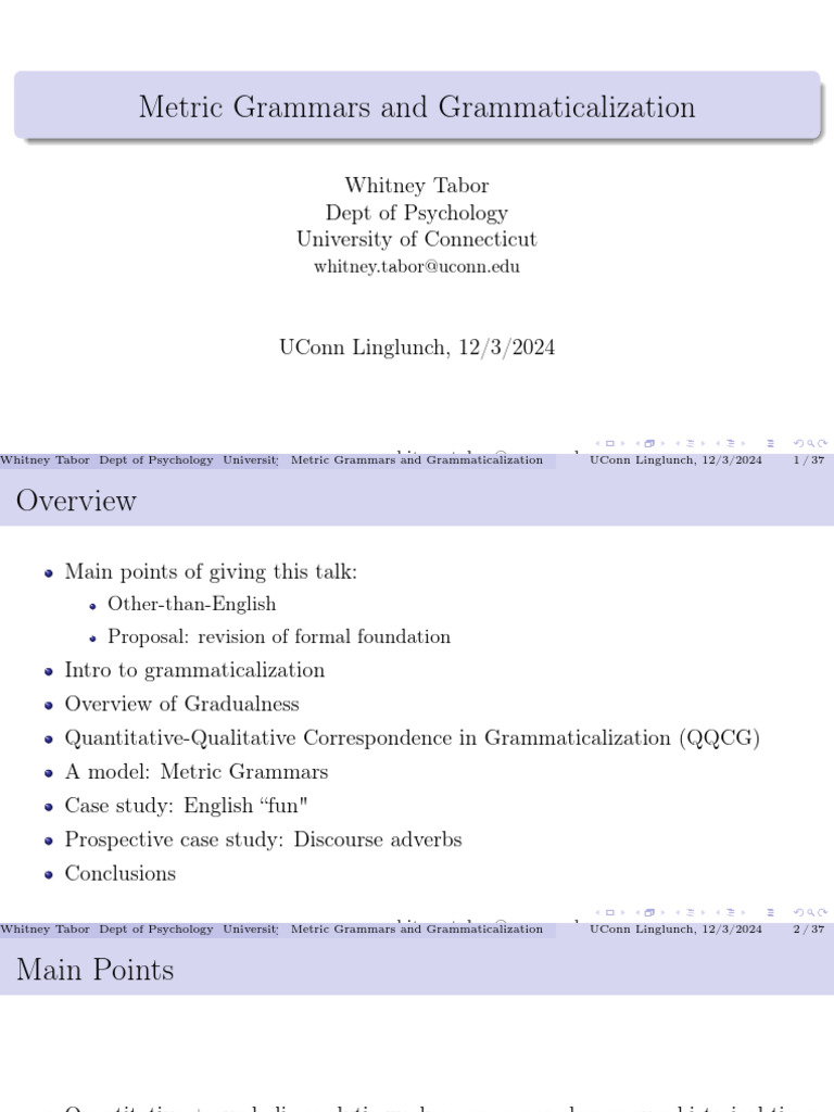 Tabor2024 Grammaticalization | PDF | Preposition And Postposition | English Language