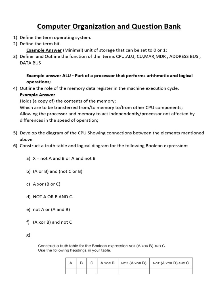 Computer Organization Assignment and Question Bank | PDF | Computer Data Storage | Central ...
