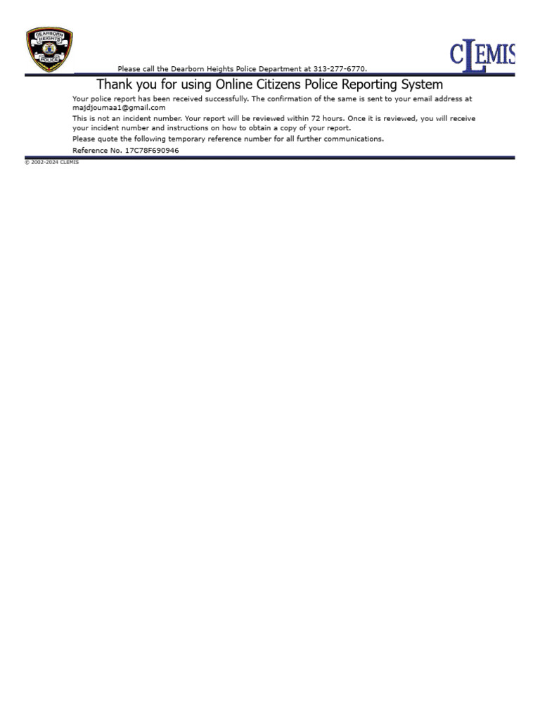 Online Citizens Police Reporting System | PDF