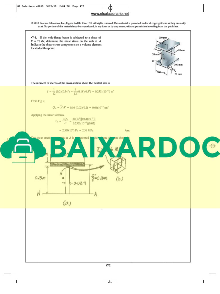 Esfuerzo Cortante Stress Mechanics Beam Structure | PDF | Beam (Structure) | Shear Stress