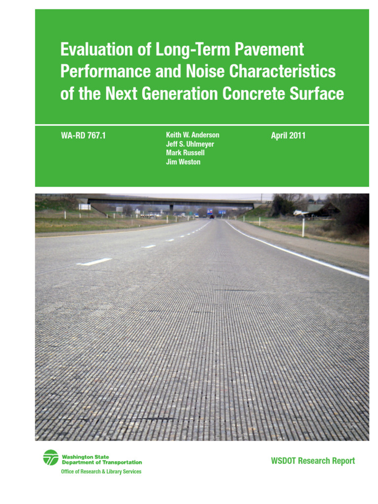 WSDOT (2011) Evaluation of Lont Term Pavement Performance NGCS | PDF | Road Surface
