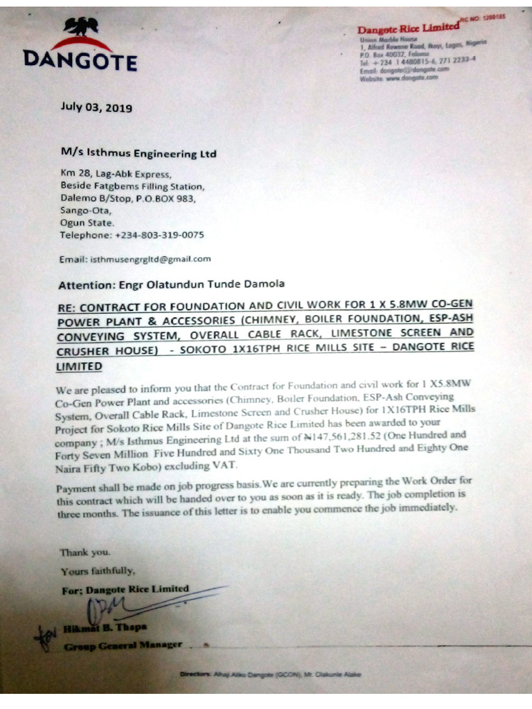 Dangote Rice LTD | PDF