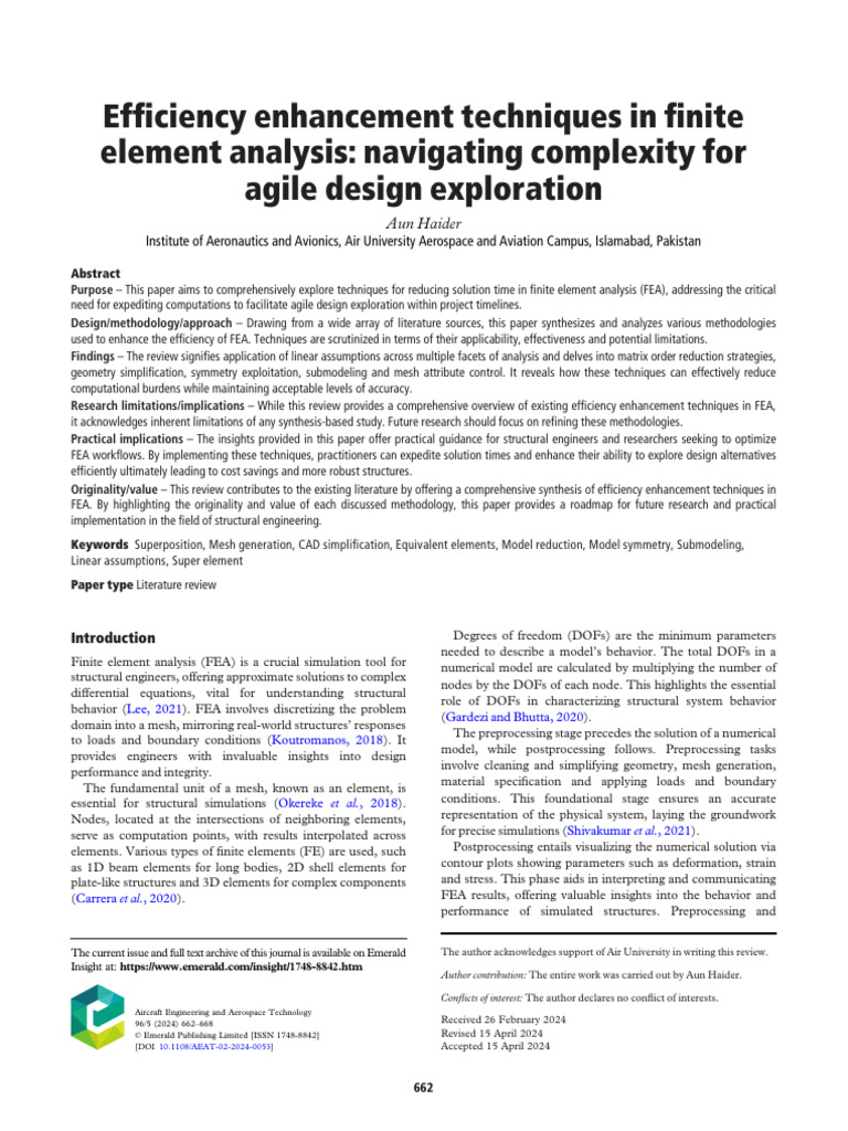 Efficiency Enhancement Techniques In Finite Element Analysis Navigating Complexity For Agile 0651