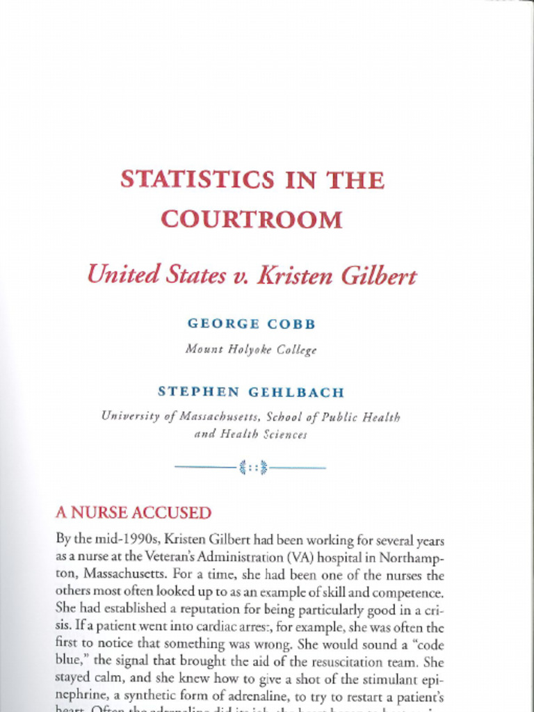 Cobb and Gehlbach - Statistics in The Courtroom | PDF