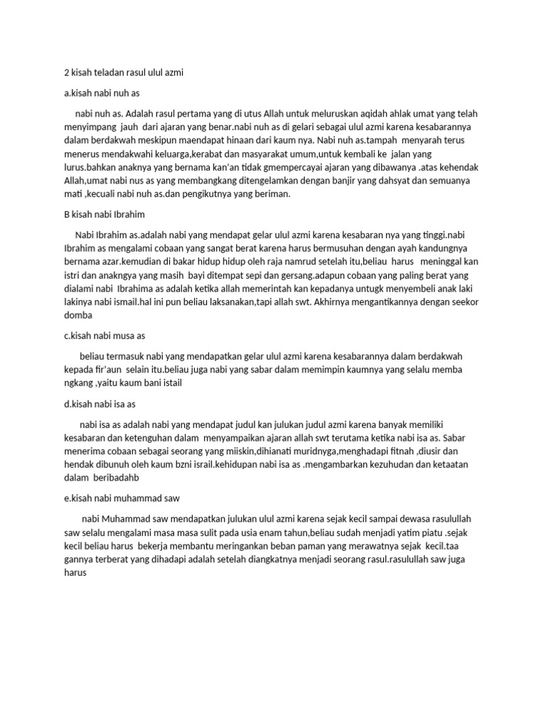 2 kisah teladan rasul ulul azmi | PDF