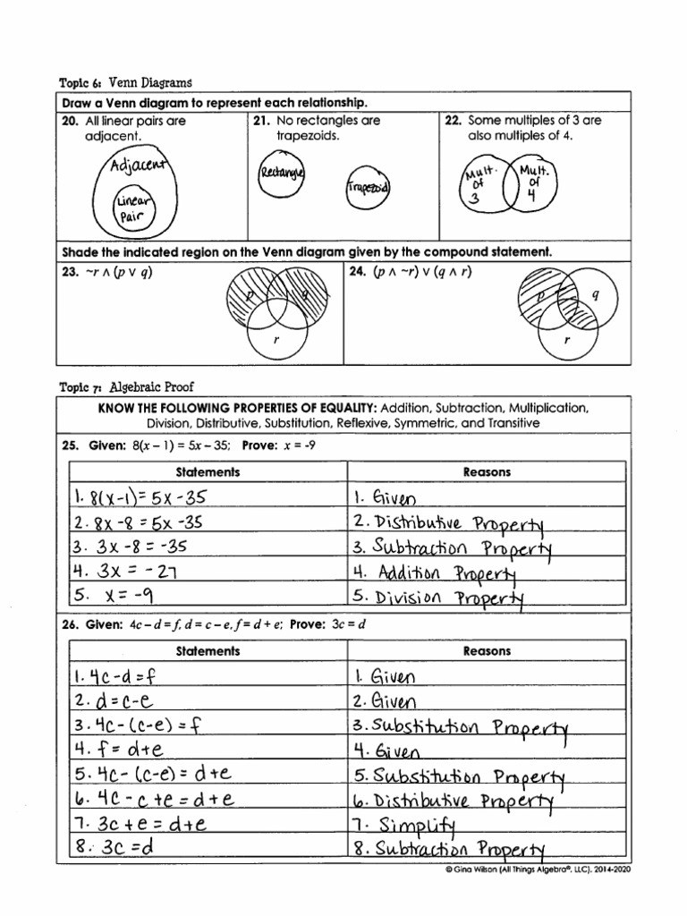 Logic and Proof Day Review Key | PDF