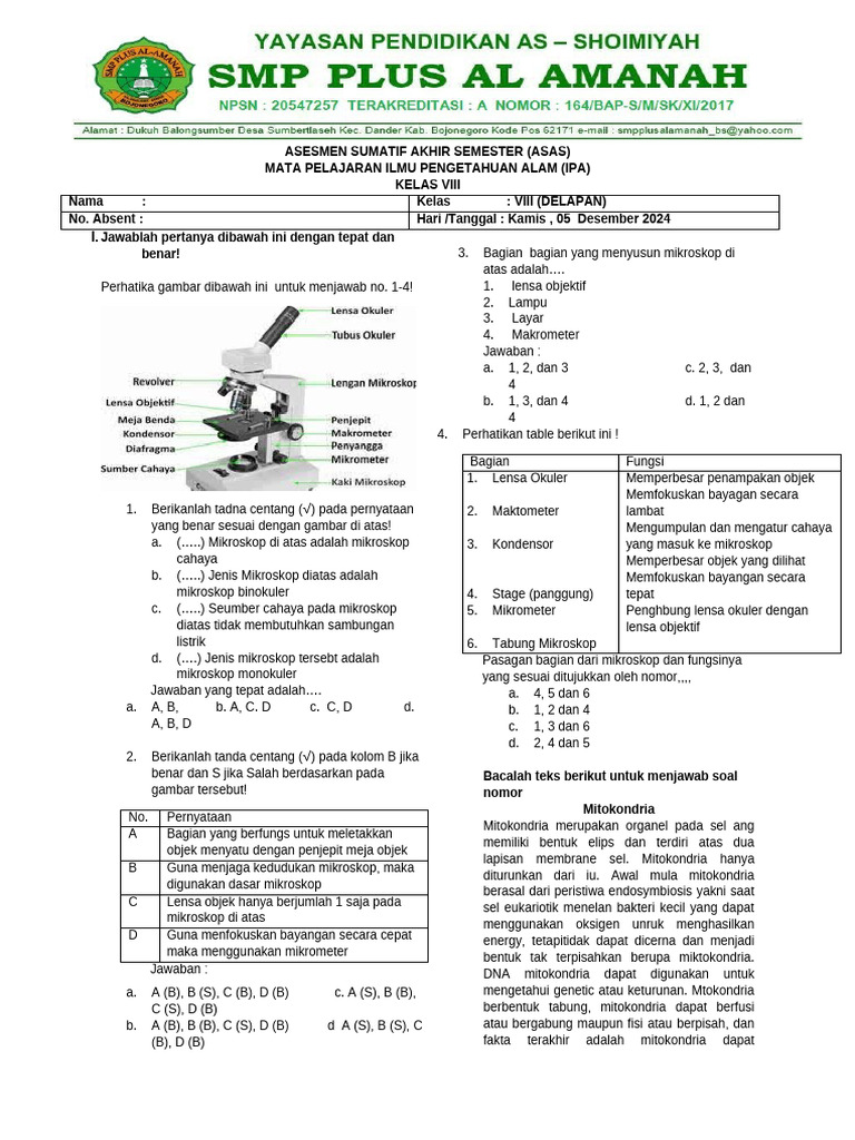ASAT IPA Kls 8 S1 | PDF
