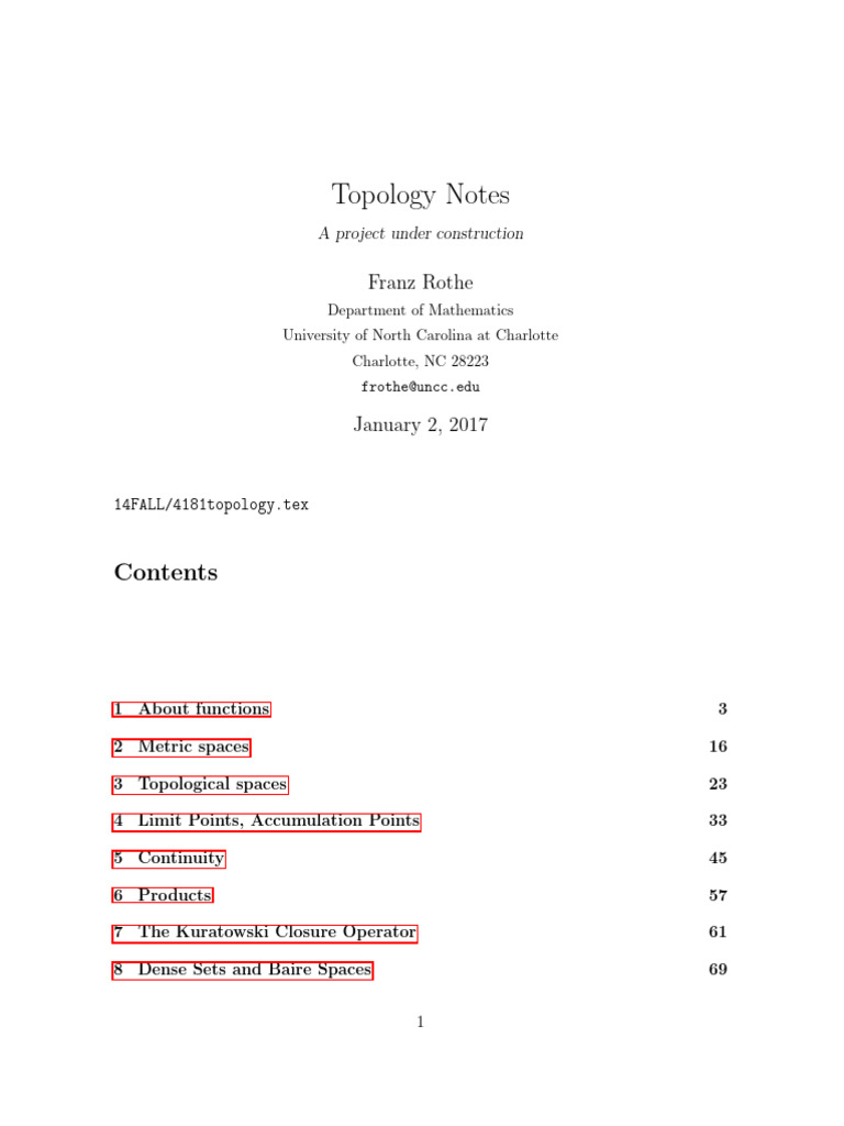 4181 Topology | PDF | Function (Mathematics) | Mathematics