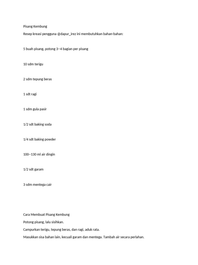 Pisang Kembung | PDF