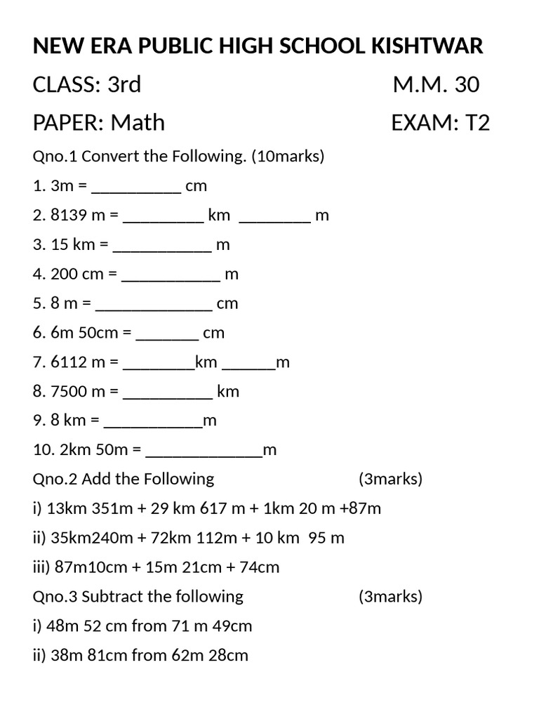 3rd Math t2 | PDF