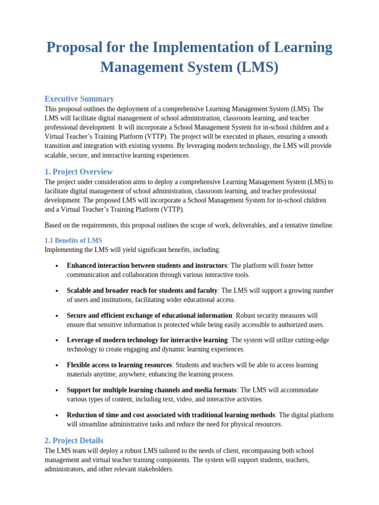 Proposal Learning Management System - DM | PDF | Php | My Sql