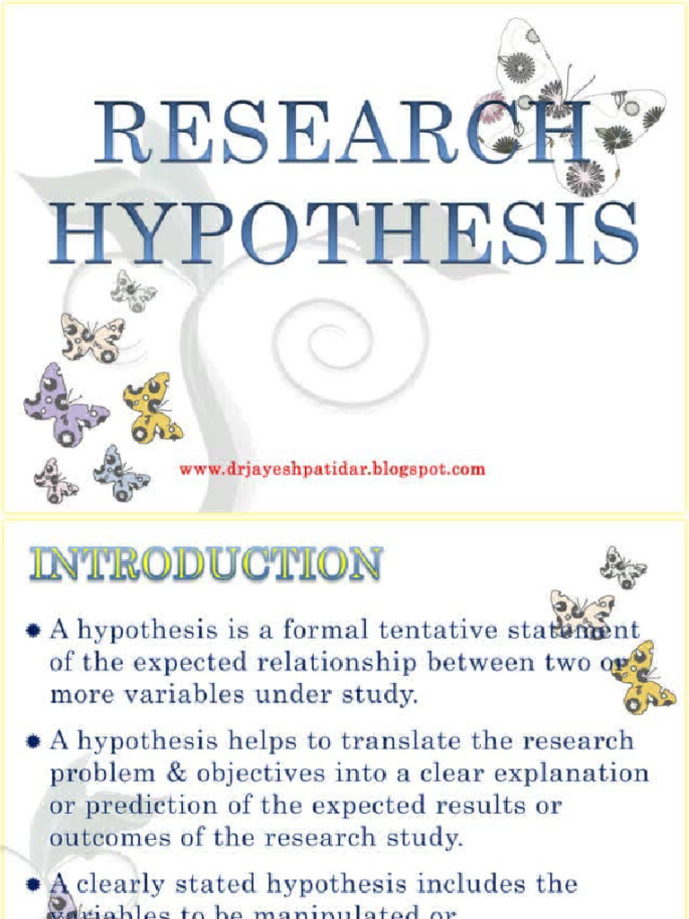 RESEARCH HYPOTHESIS | PDF